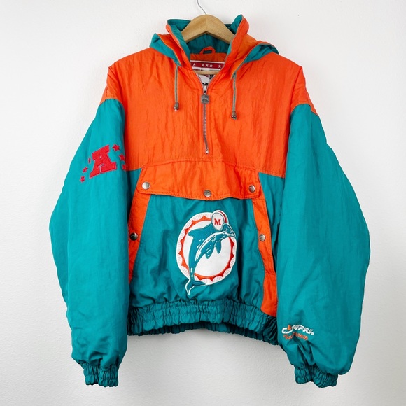Vintage | Jackets & Coats | Vintage Rare Miami Dolphins 8s Puffer ...